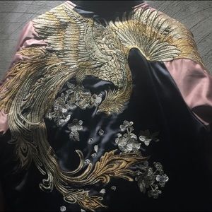 Jackets & Coats | Nwt Koisea Phoenix Satin Embroider Sukujan Jacket ...